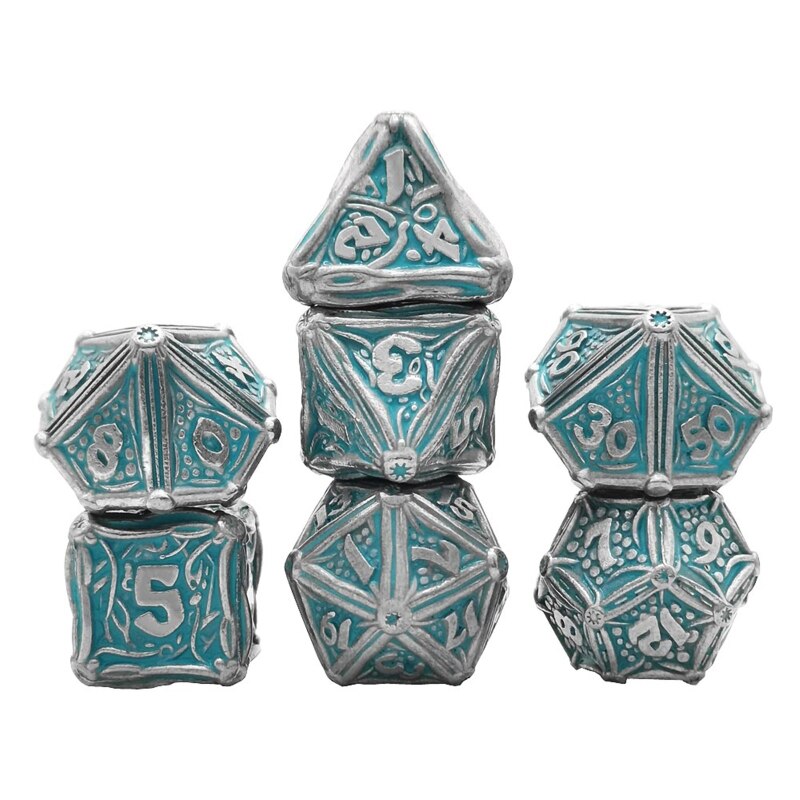 7Pcs Heavy Duty Metal Dice Set Effen Polyhedral Rp... – Vicedeal