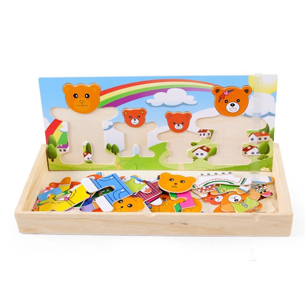 Set of Dress-Up Bear Mix Match Outfits Wood Box Pu... – Grandado