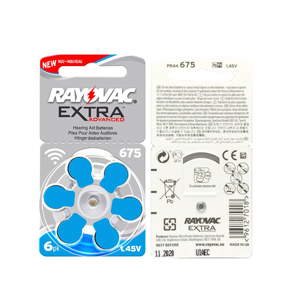 60 PCS Rayovac Extra Zinc Air Hearing Aid Batterie... – Grandado