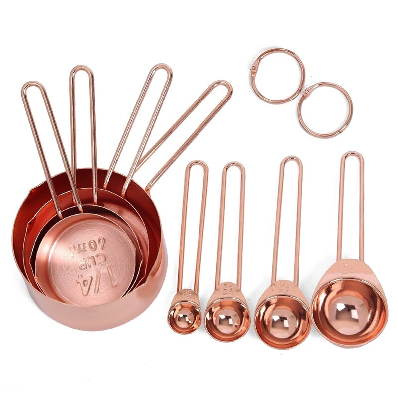 FashionRose gold Stainless Steel Measuring Cups an... – Grandado