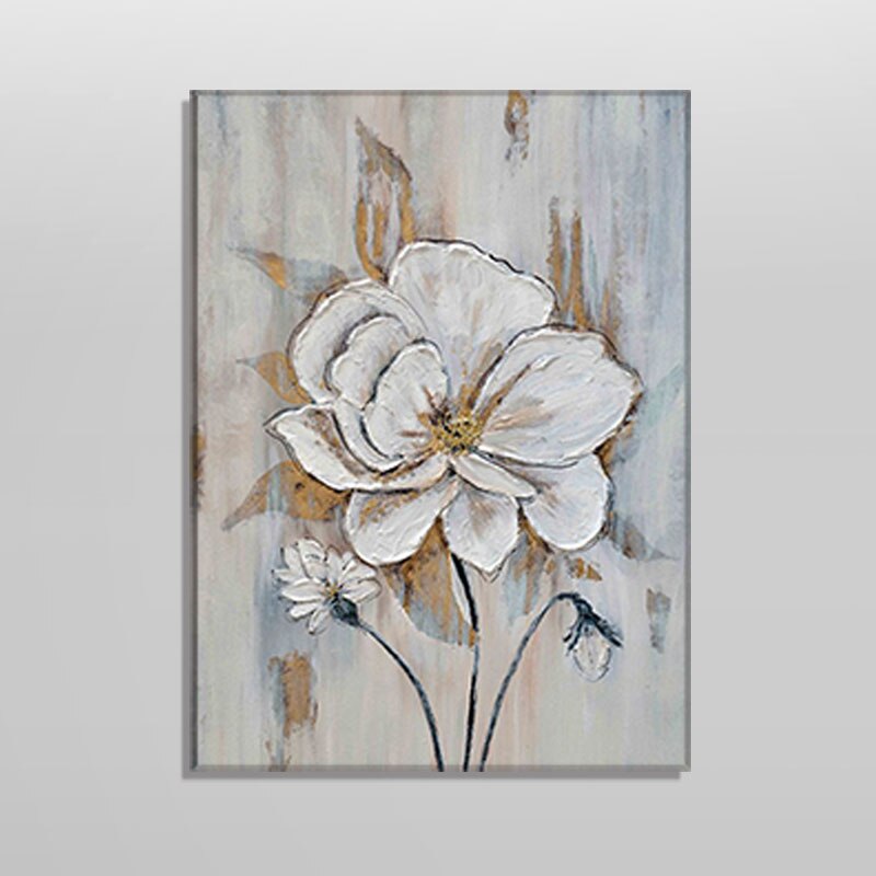 Anonymous White Flower Oil Painting Reproduction C... – Grandado