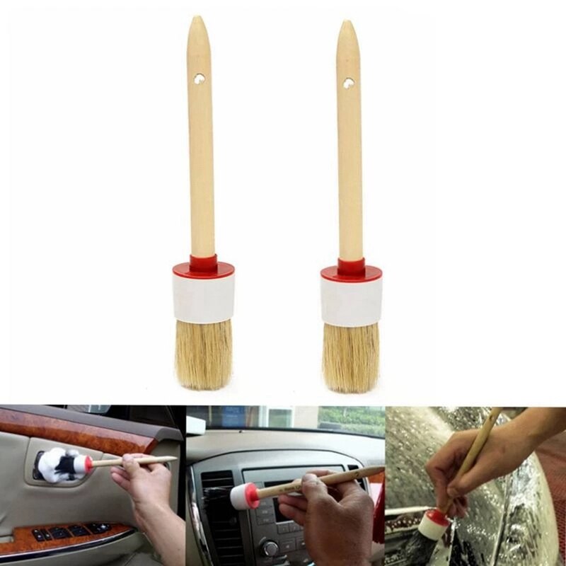 2Pcs Boar Hair Car Detailing Brush Set Soft Bristl... – Vicedeal
