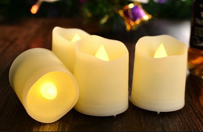Sett of 6 oppladbare flammeløse bølgete kantlys m... – Grandado