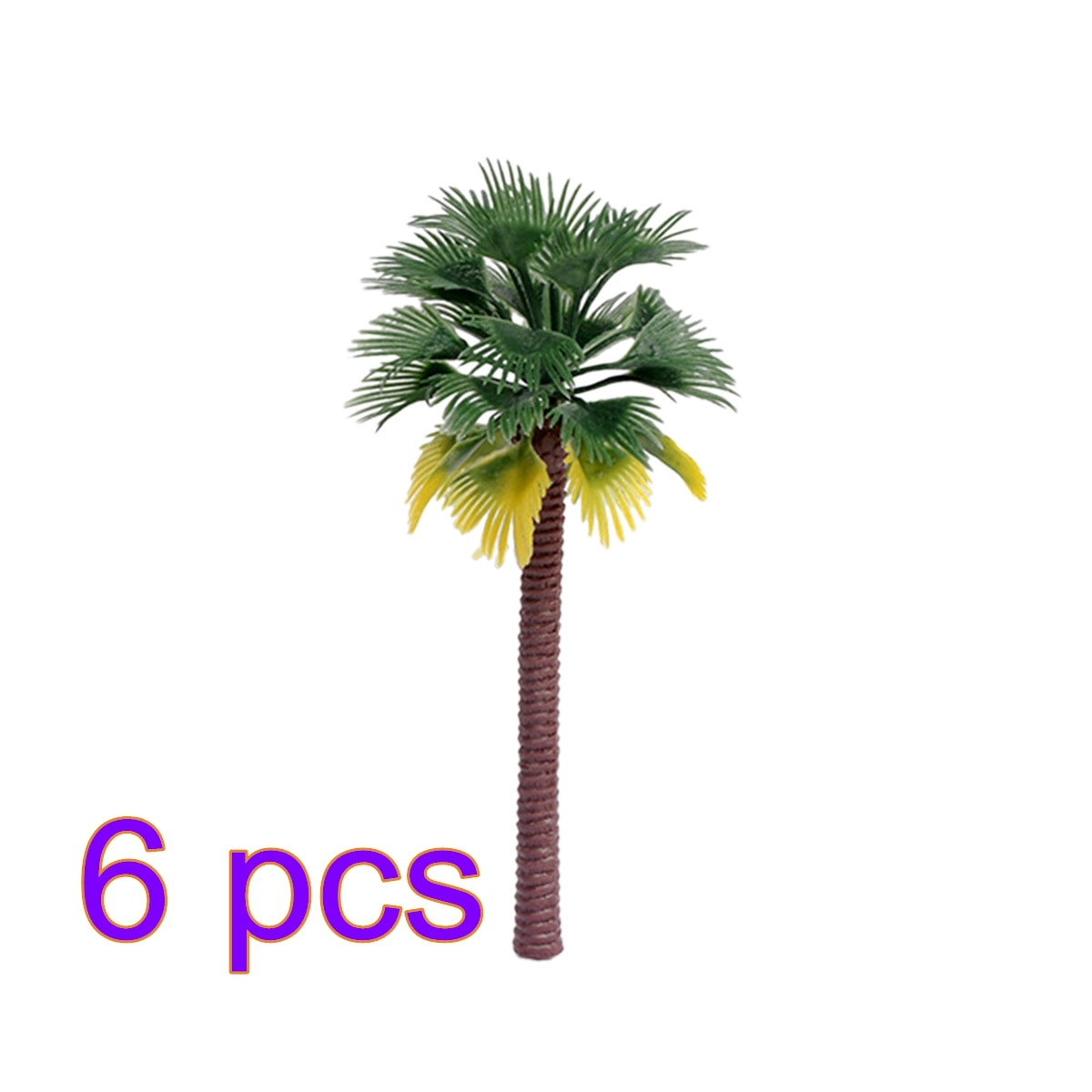 6 Pcs 12cm/15cm Plastic Coconut Palm Tree Train Ra... – Grandado