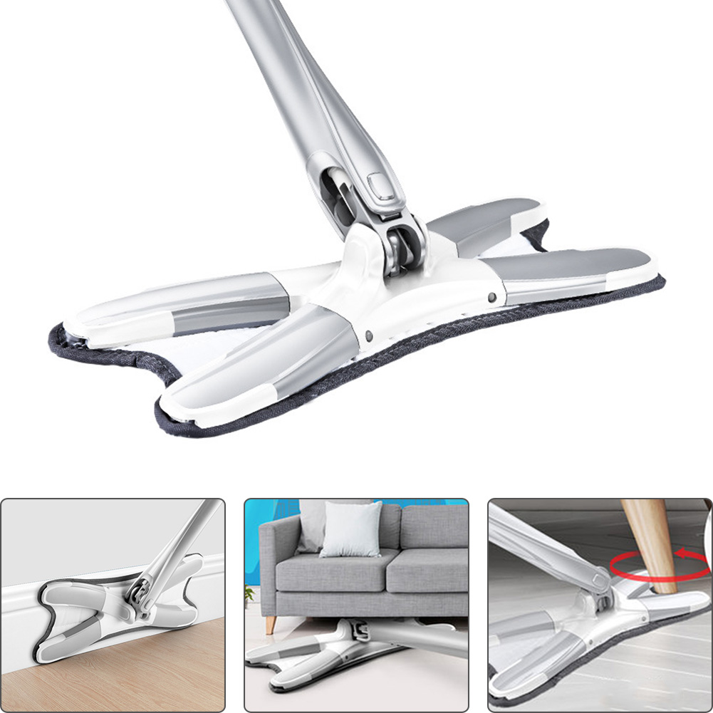 Platte Squeeze Mop Emmer Set Microfiber Mop Hardho... – Vicedeal