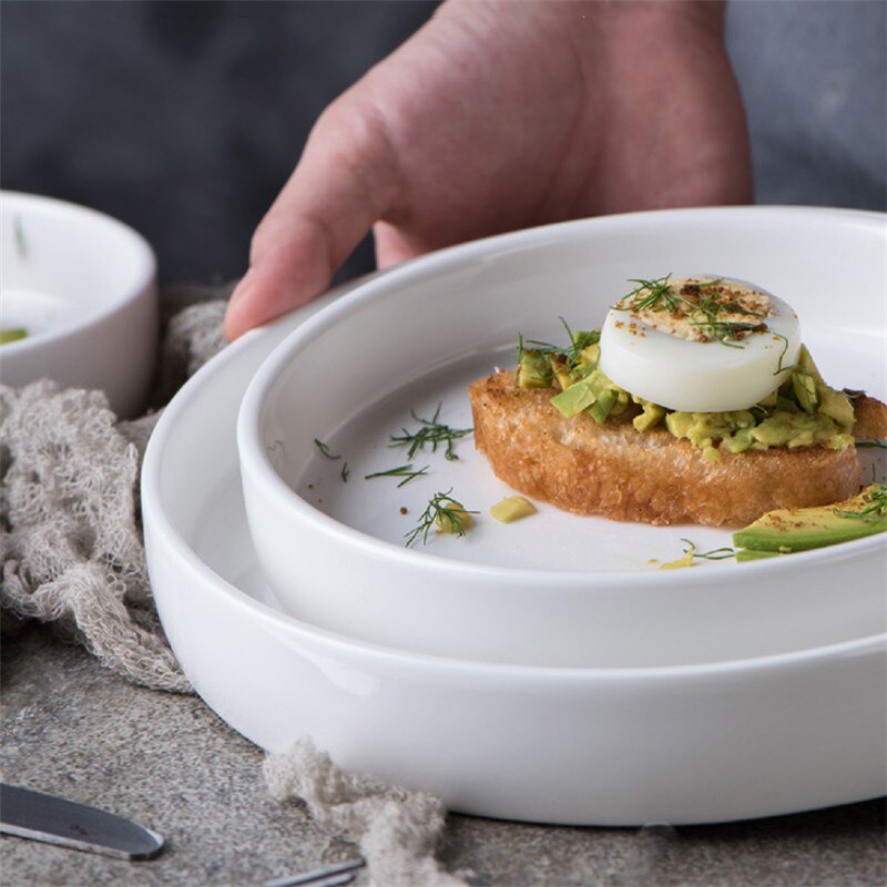 Round Ceramic Breakfast Dessert Cake Snack Plate D... – Vicedeal