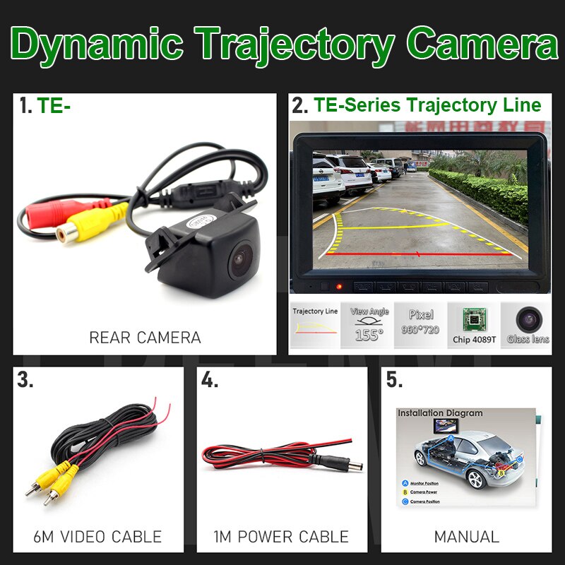 HD 4089T Dynamic Trajectory Parking Line Rear View... – Grandado