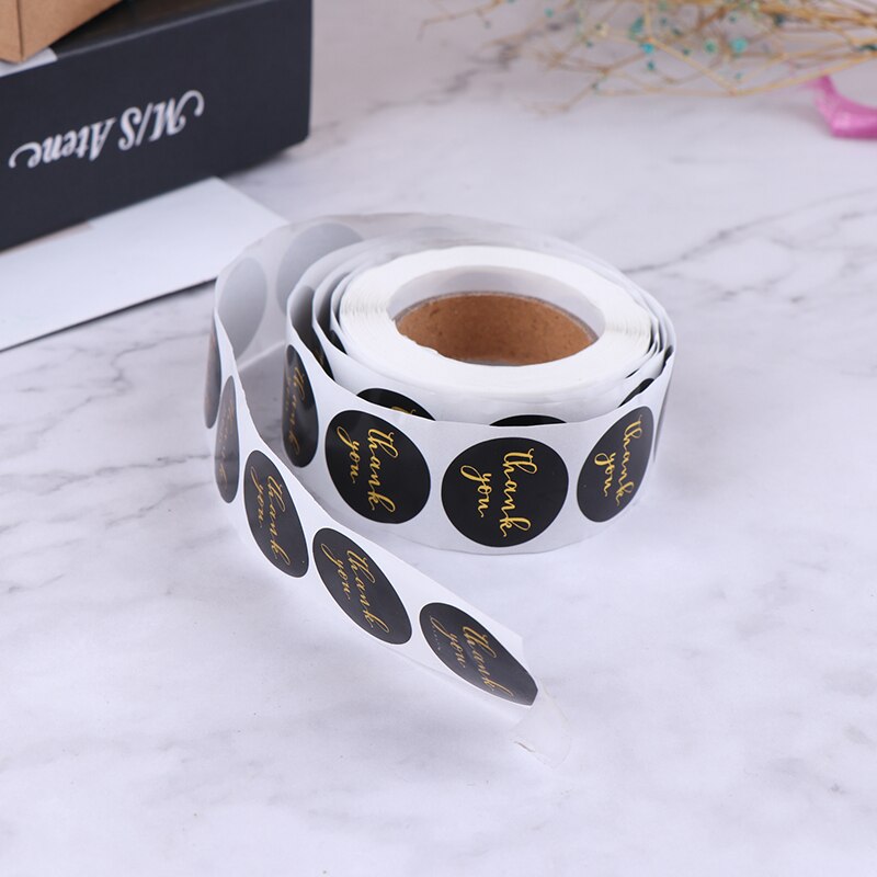 500 stuks /1 rollen zwarte papieren etiketten stic... – Grandado