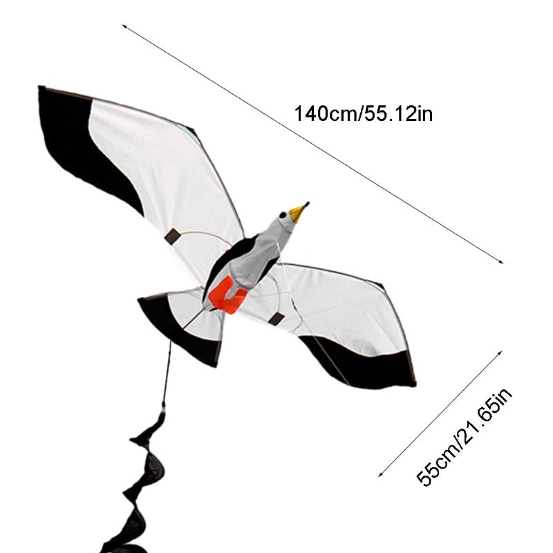 3D Seagull Kite Single Line Flying Kites with Tail... – Grandado