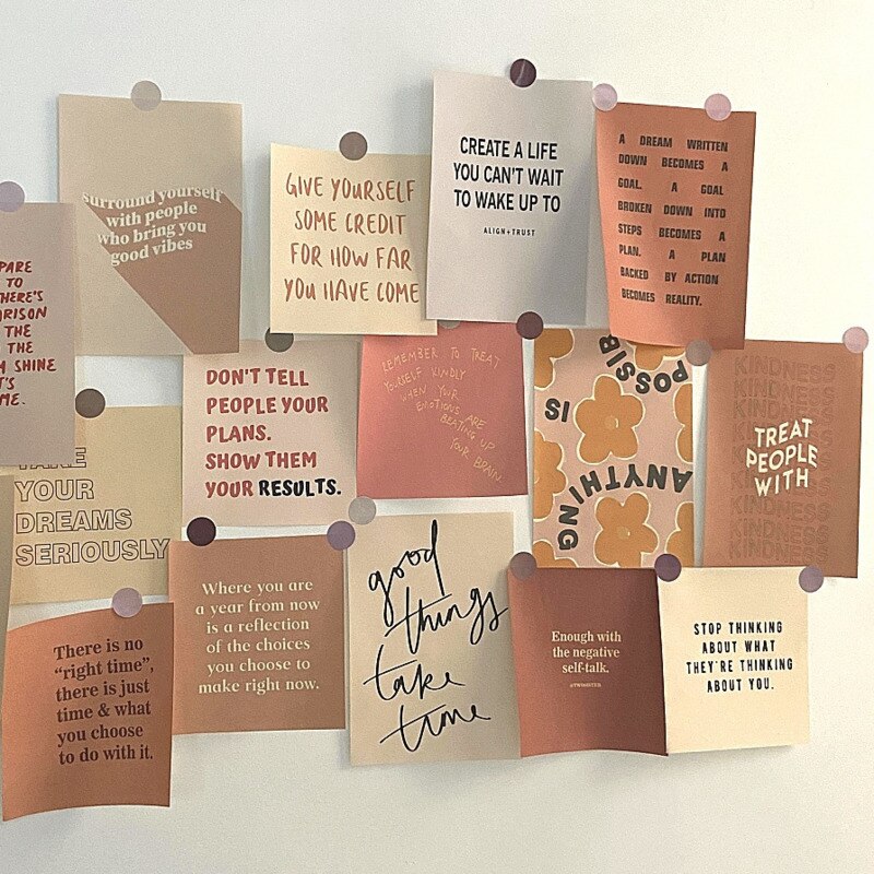 Korean Ins Color English Decorative Poster Simple ... – Vicedeal