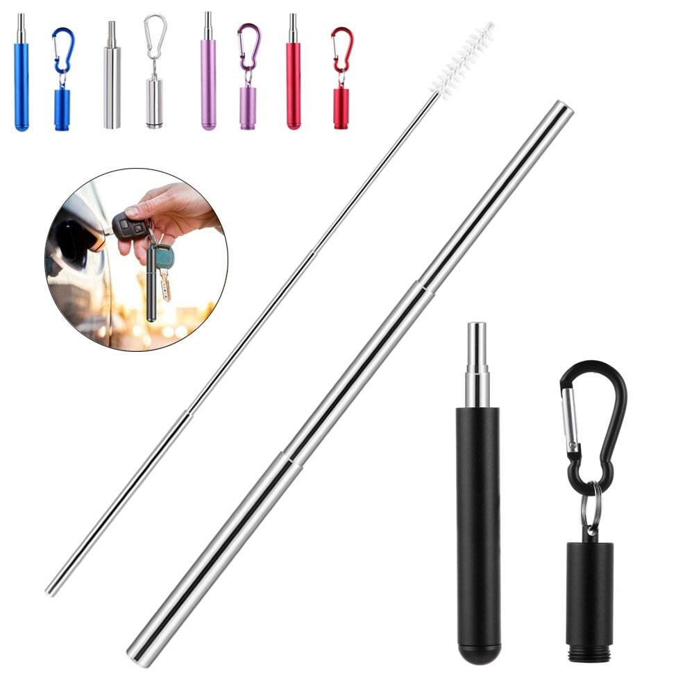 3 Section Telescopic Metal Drinking Straw Portable... – Vicedeal
