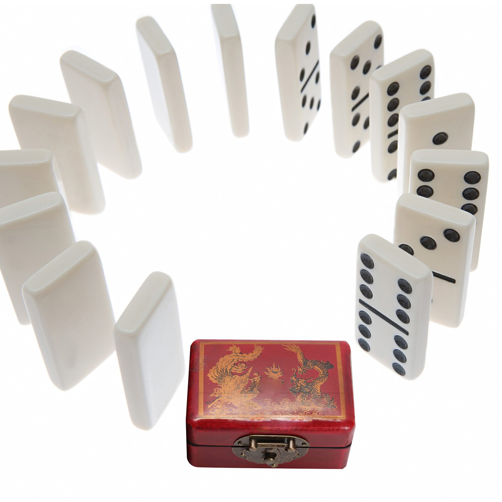 1 Set Draagbare Antieke Domino Doos Handgemaakte R... – Vicedeal