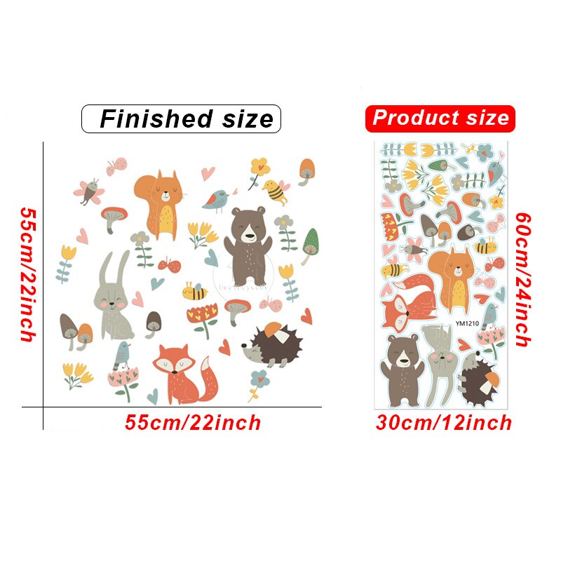 Cartoon Animal Party Muurstickers Voor Kinderkamer... – Vicedeal