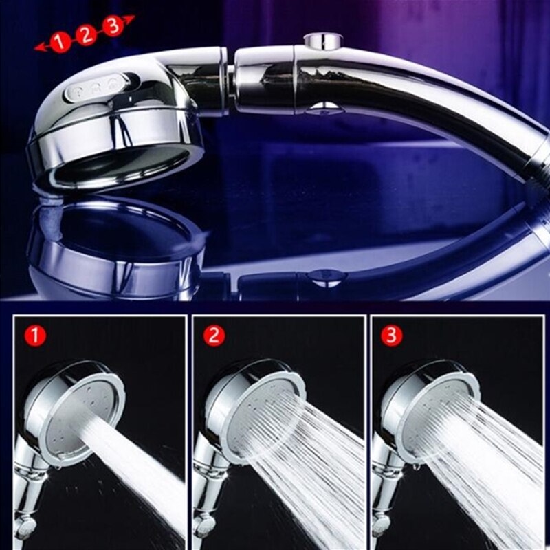 360 Graden Draaibare 3 Modes Douchekop Met Water C... – Vicedeal