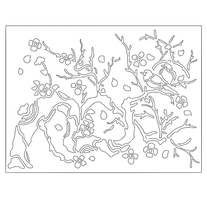 6*8inches Tree and Birds Stencil For DIY Scrapbook... – Grandado