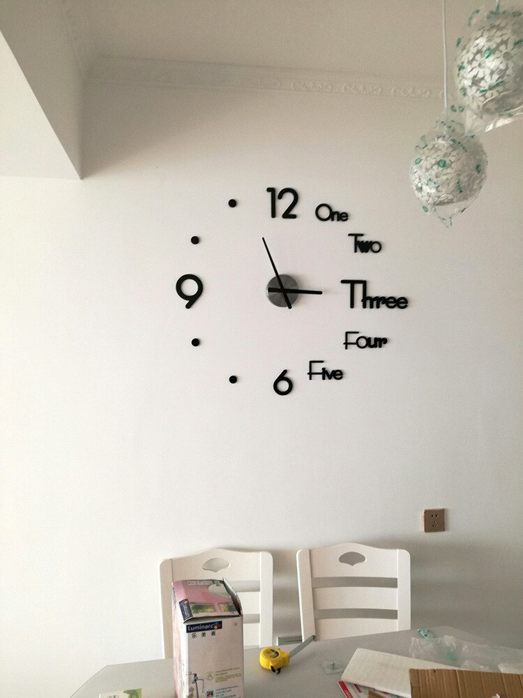 Oversized 1M wall clock diy living room background... – Grandado