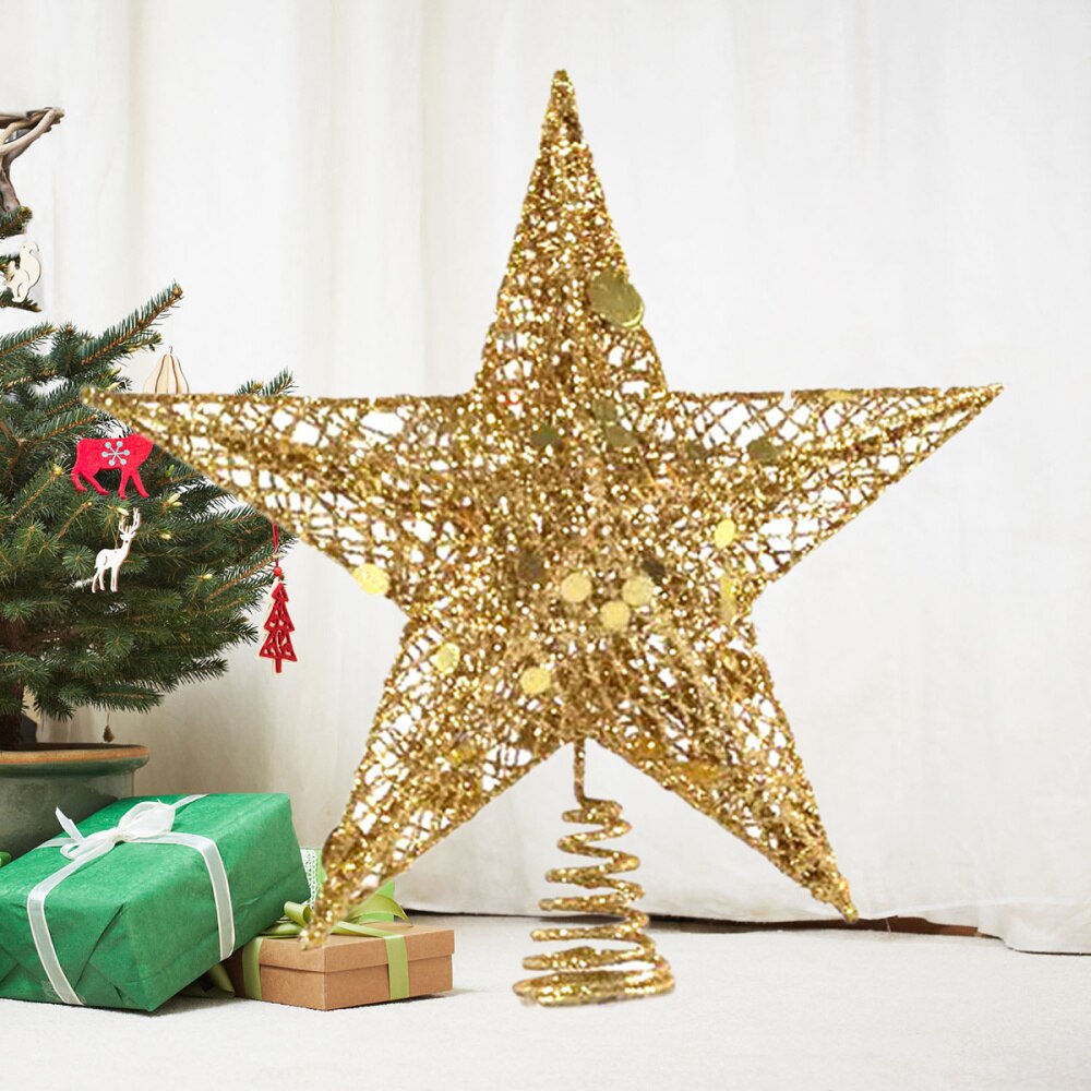 Christmas Tree Topper Star Iron Glittered Five-Poi... – Vicedeal