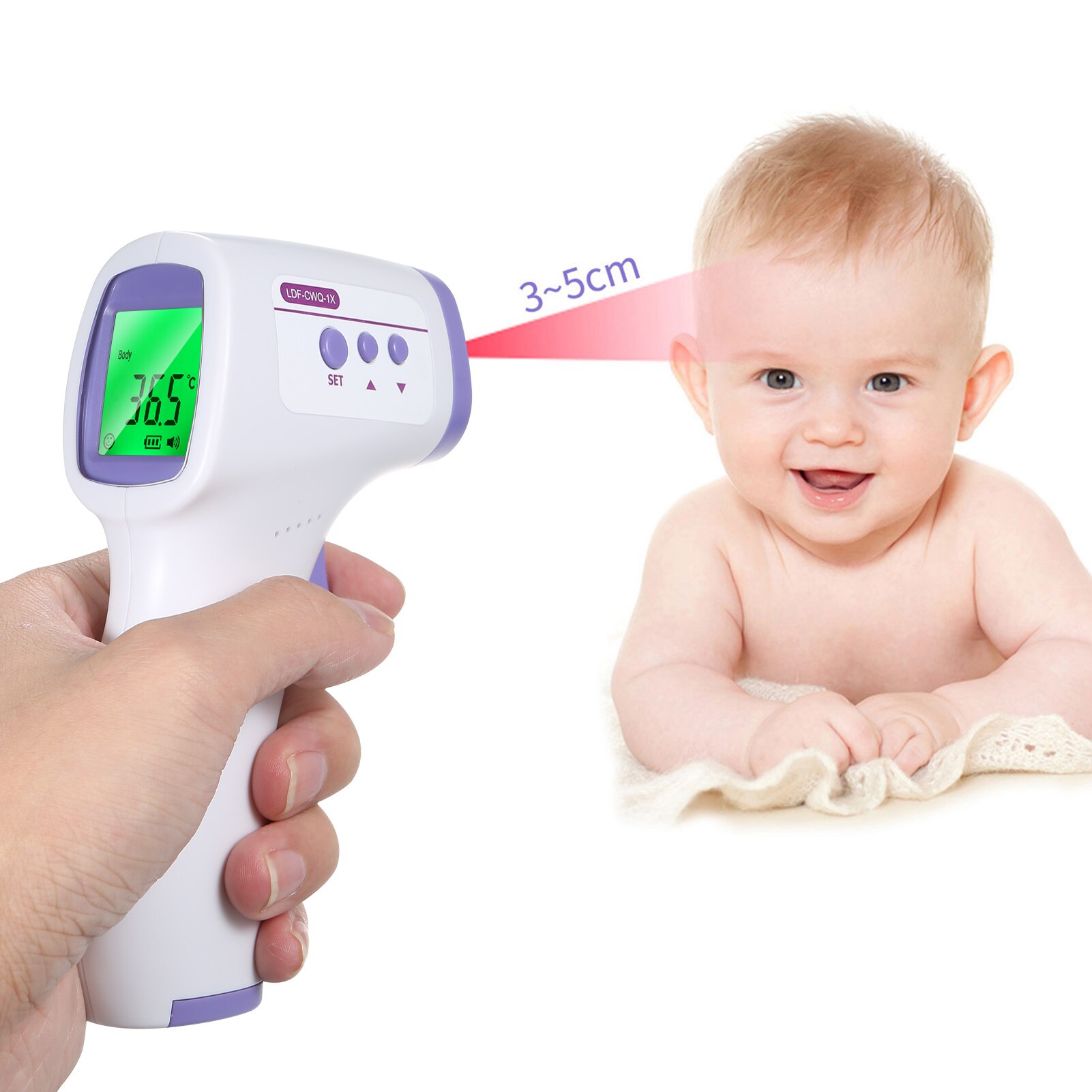 Multifunction thermometer three-color backlit disp... – Grandado