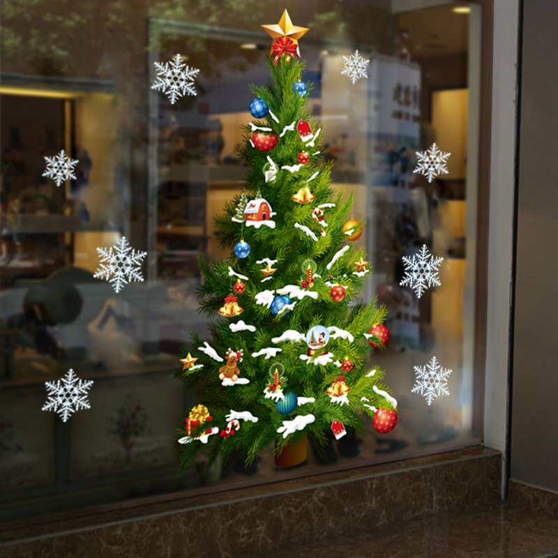 Removable Christmas Tree snowflake star sticker wa... – Grandado