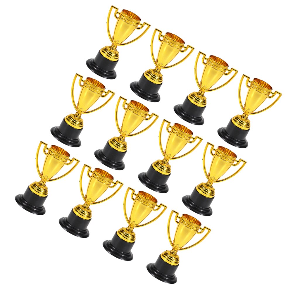 12pcs Golden Mini Award Trophy Reward Prizes Decor... – Grandado