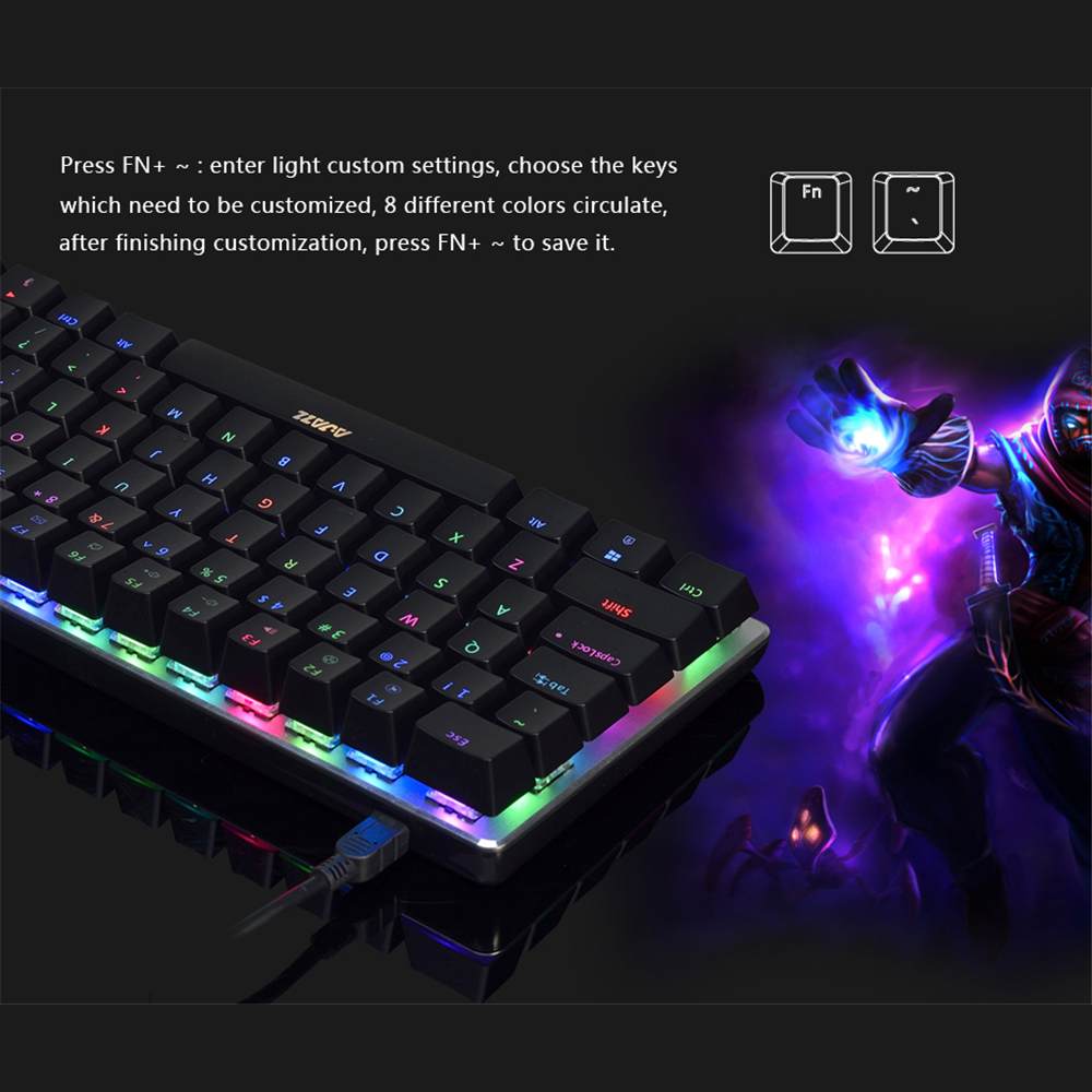 Ajazz AK33 Mechanical Gaming Keyboard Wireless Blu... – Grandado