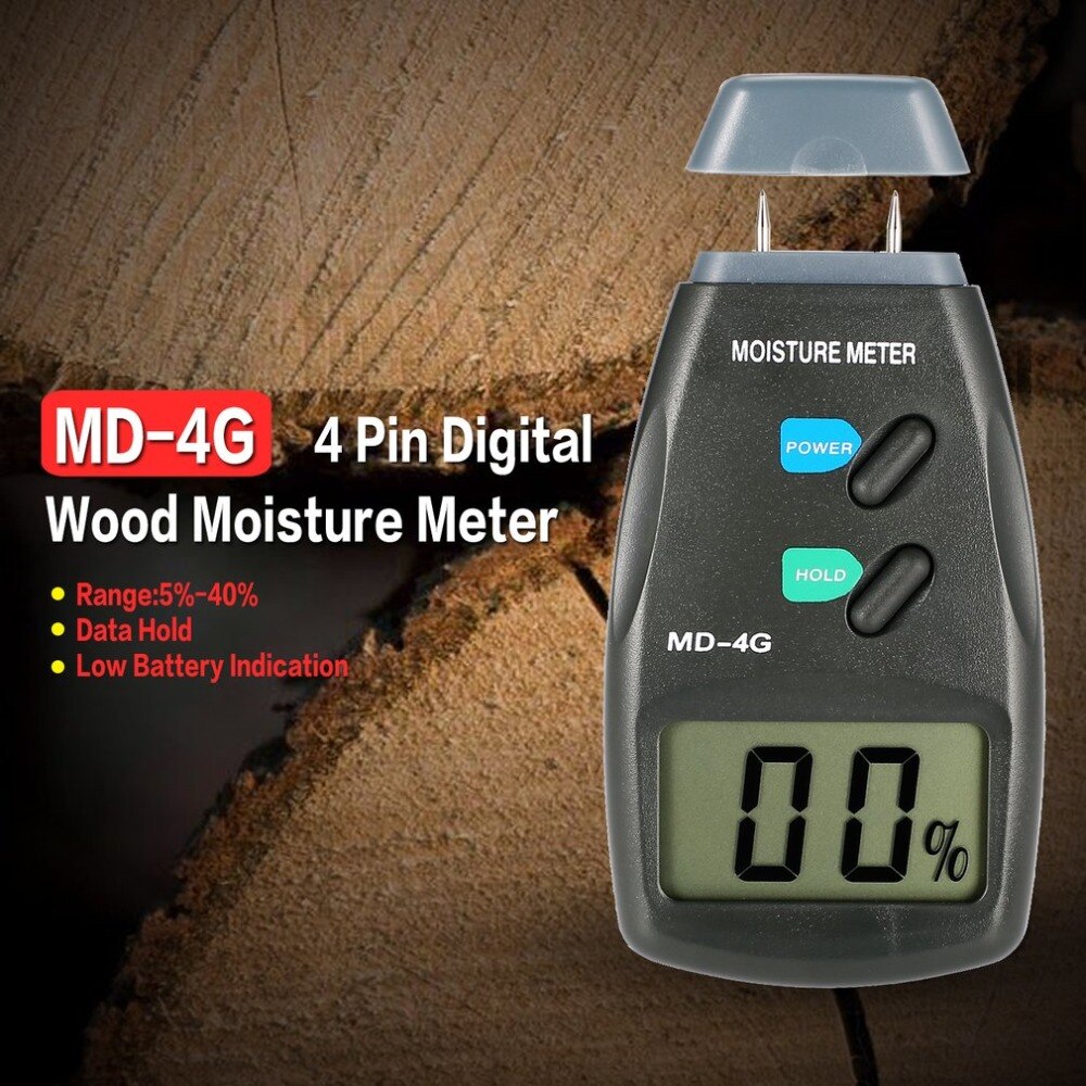 NewMD-4G 4 Pins Hout Vochtmeter Digitale Lcd Bodem... – Grandado