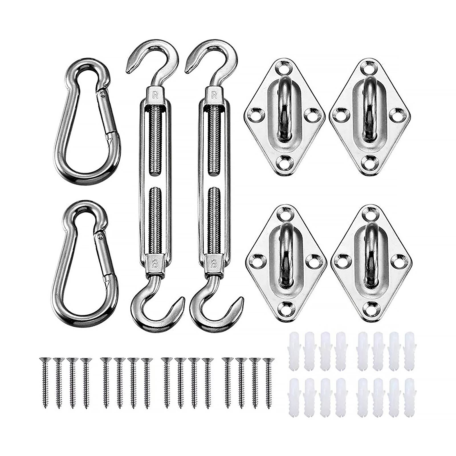 24Pcs Sun Shade Sail Canopy Fixing Accessories Sta... – Grandado