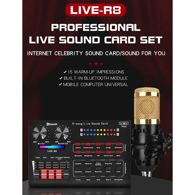 LIVE R8 Bluetooth Sound Card Audio Interface USB H... – Vicedeal