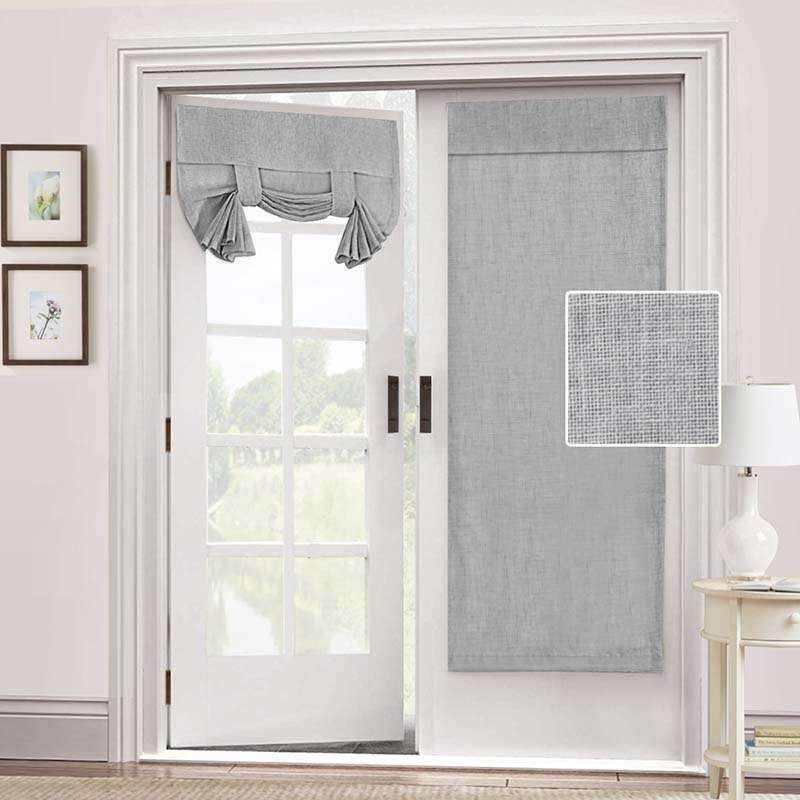 Natural Linen Blended French Door Curtain Privacy ... – Grandado