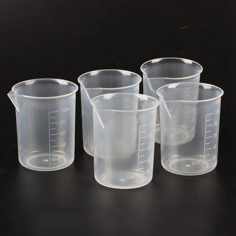 5 pieces of 100 ml Transparent measuring cup Labor... – Grandado