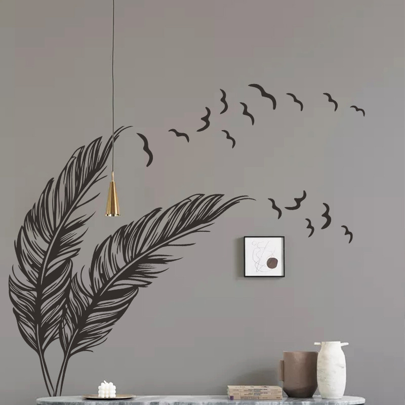 Simple Europe Cold Style Wall Sticker Birds Feathe... – Vicedeal