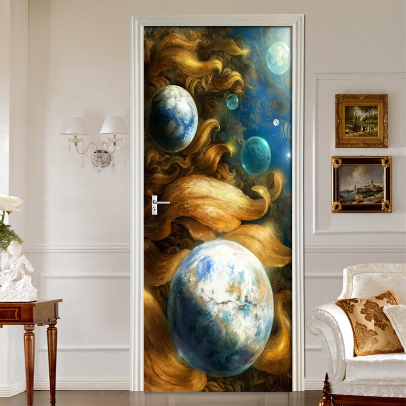 Planet Decoration Earth Door Stickers Living Room ... – Grandado