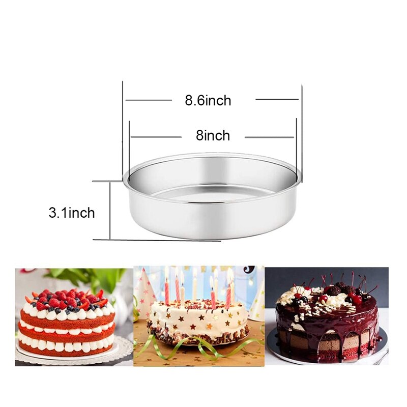 Cake Pan Set of 4,Round Baking Layer Pans Bakeware... – Grandado