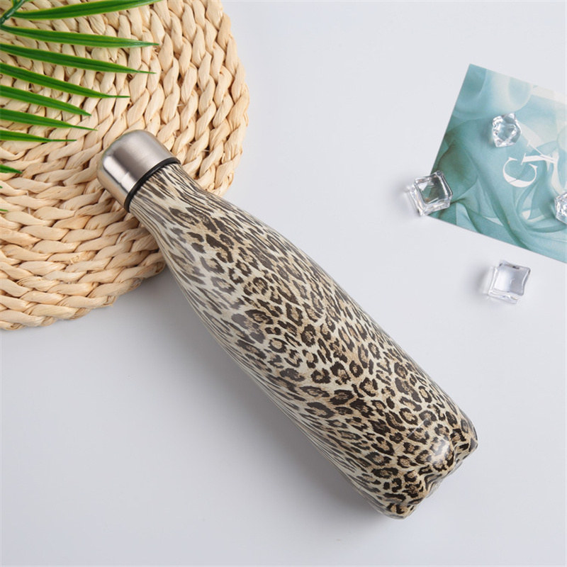 Leopard Zebra Printed Water Bottle BPA Free Wooden... – Grandado