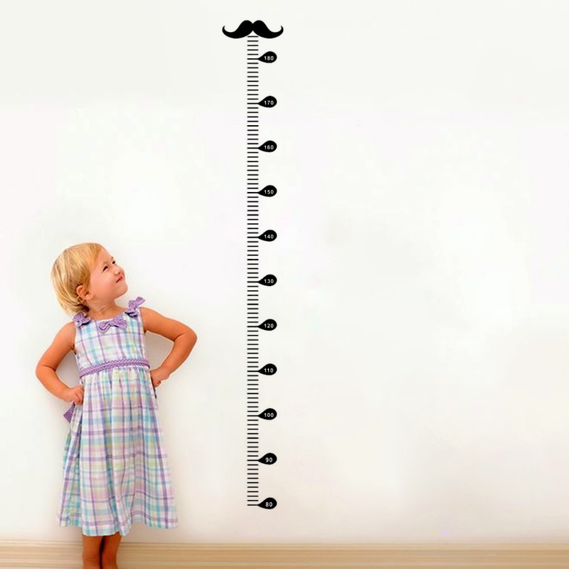 moustache height measure wall stickers for kids ro... – Grandado