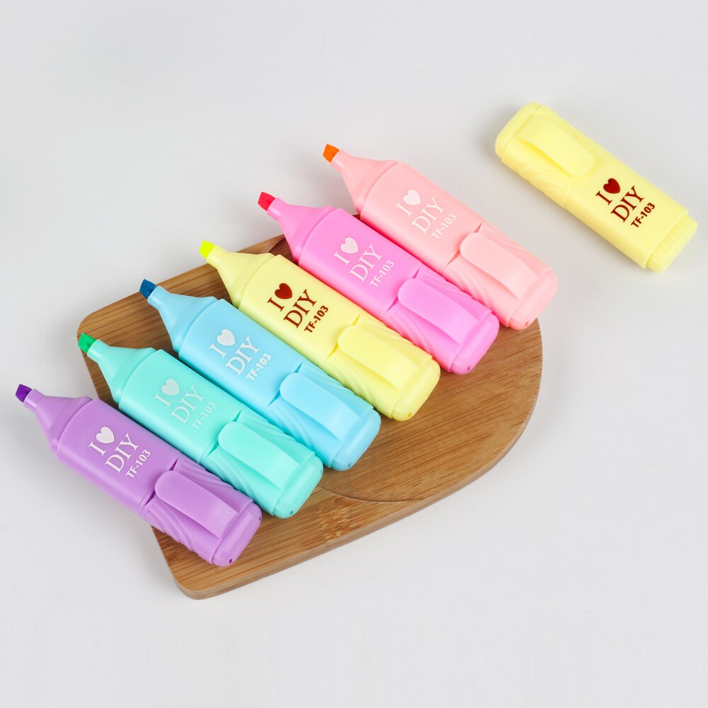 6pcs/set Mini Fluorescent Highlighter Pen Neon Col... – Grandado