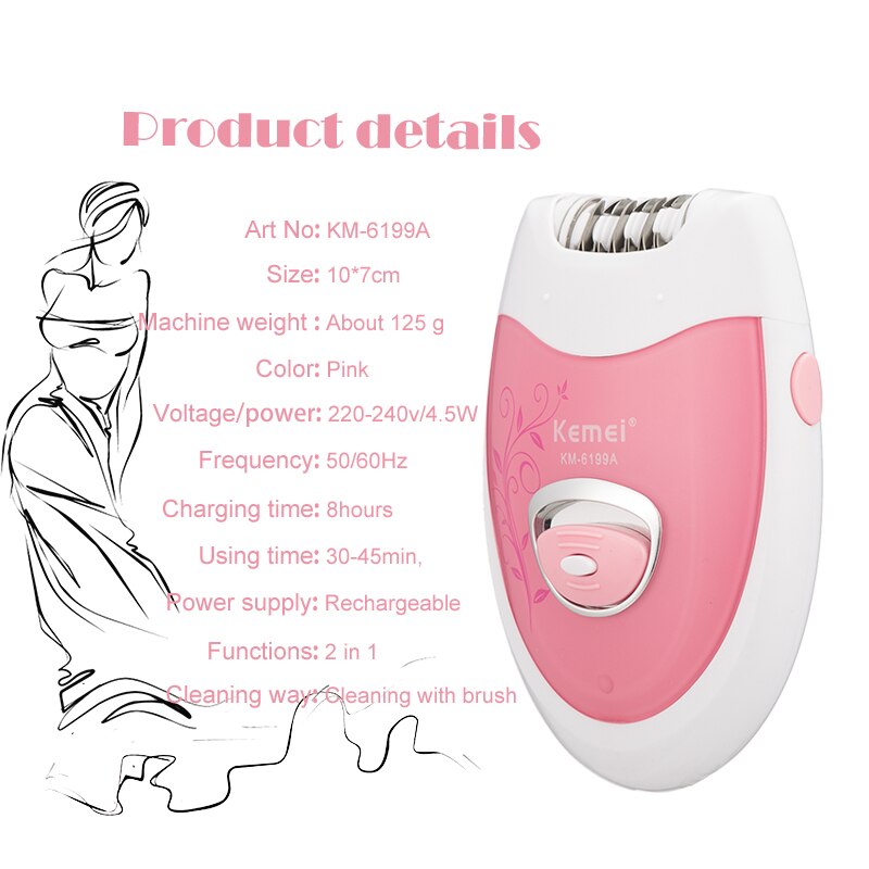 2 In 1 Electric Epilator Lady Epilator Grinding Fe... – Grandado