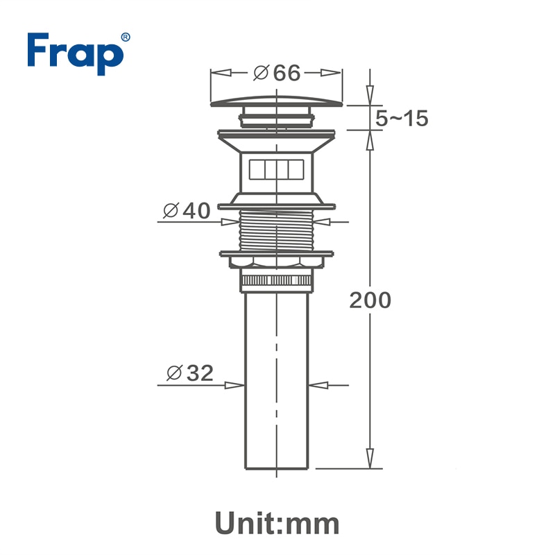 Frap Basin Sink Pop Up Drain Brass Waterlet Drains... – Grandado
