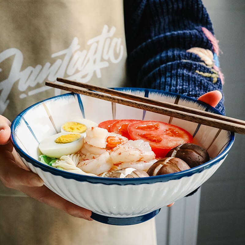 Japanese-style Ceramic Bowl of Dousa Ramen Soup Ho... – Grandado