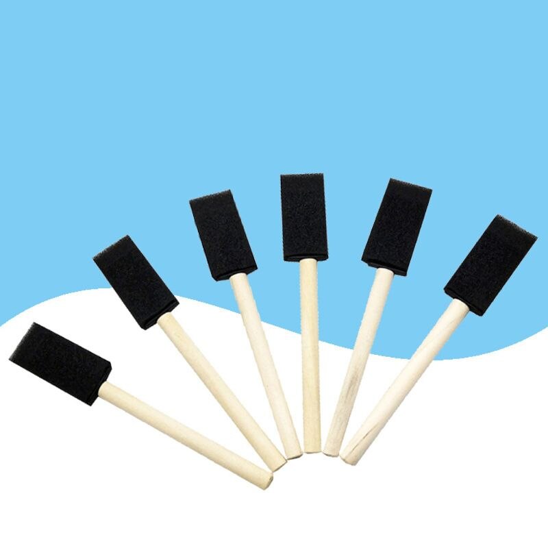 1 inch Foam Sponge Wood Handle Paint Brush Set Sup... – Grandado