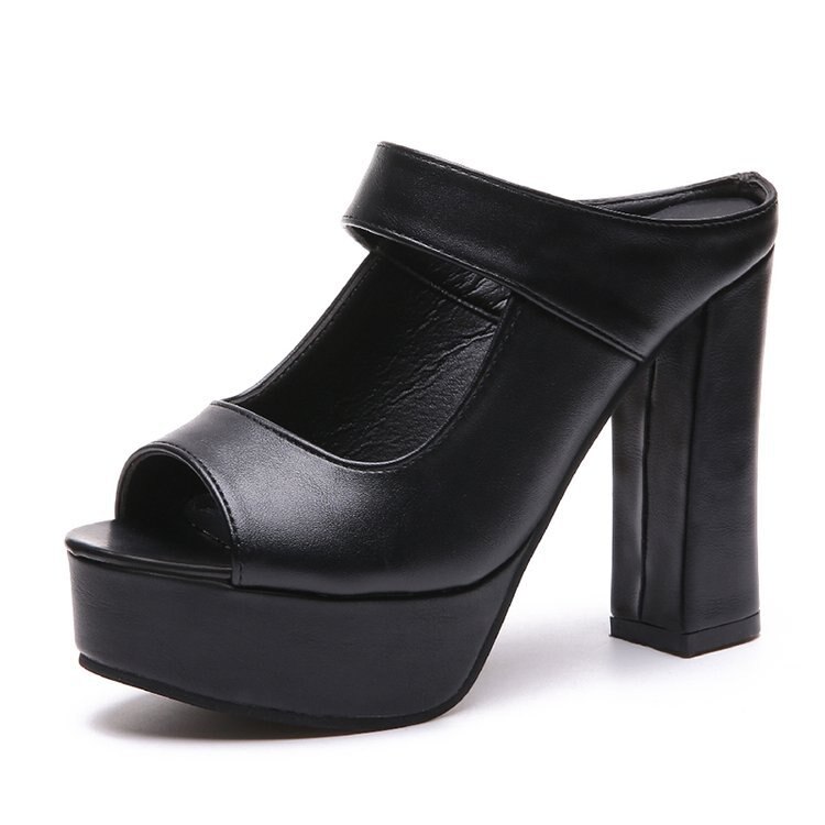 Plus size 35-39 open toe platform sko sommer højhæ... – Grandado