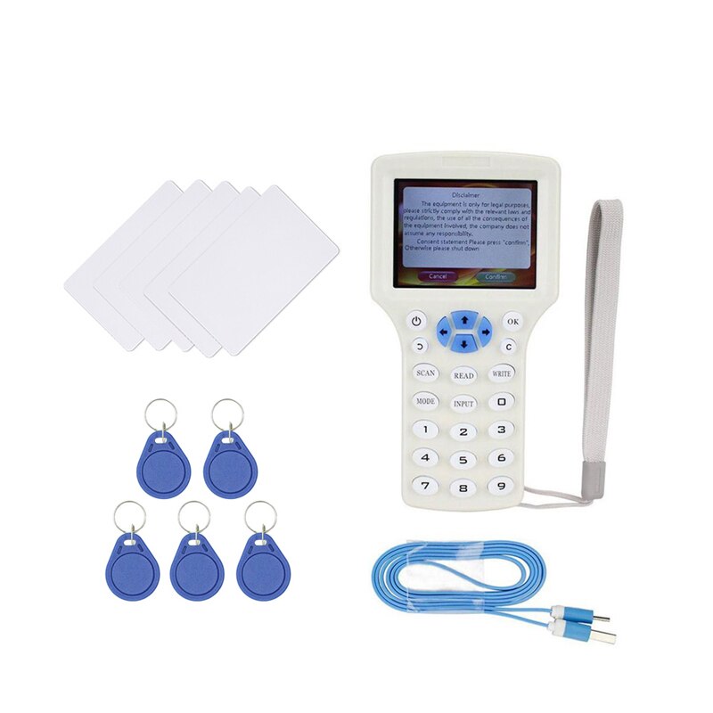 Rfid reader 10 engelsk frekvens rfid copier duplicator 125 khz keyfob ...