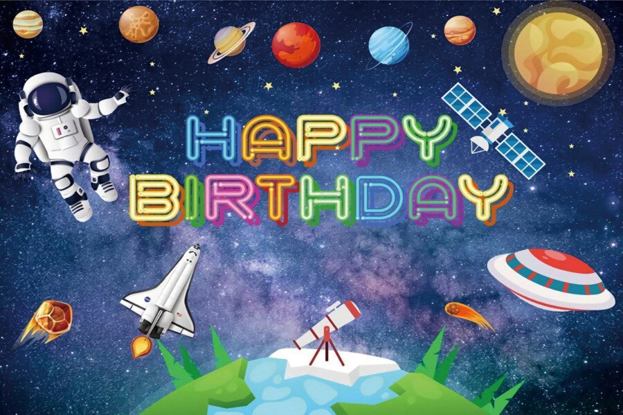 Kids Space Birthday Party Backdrops Universe Party... – Grandado