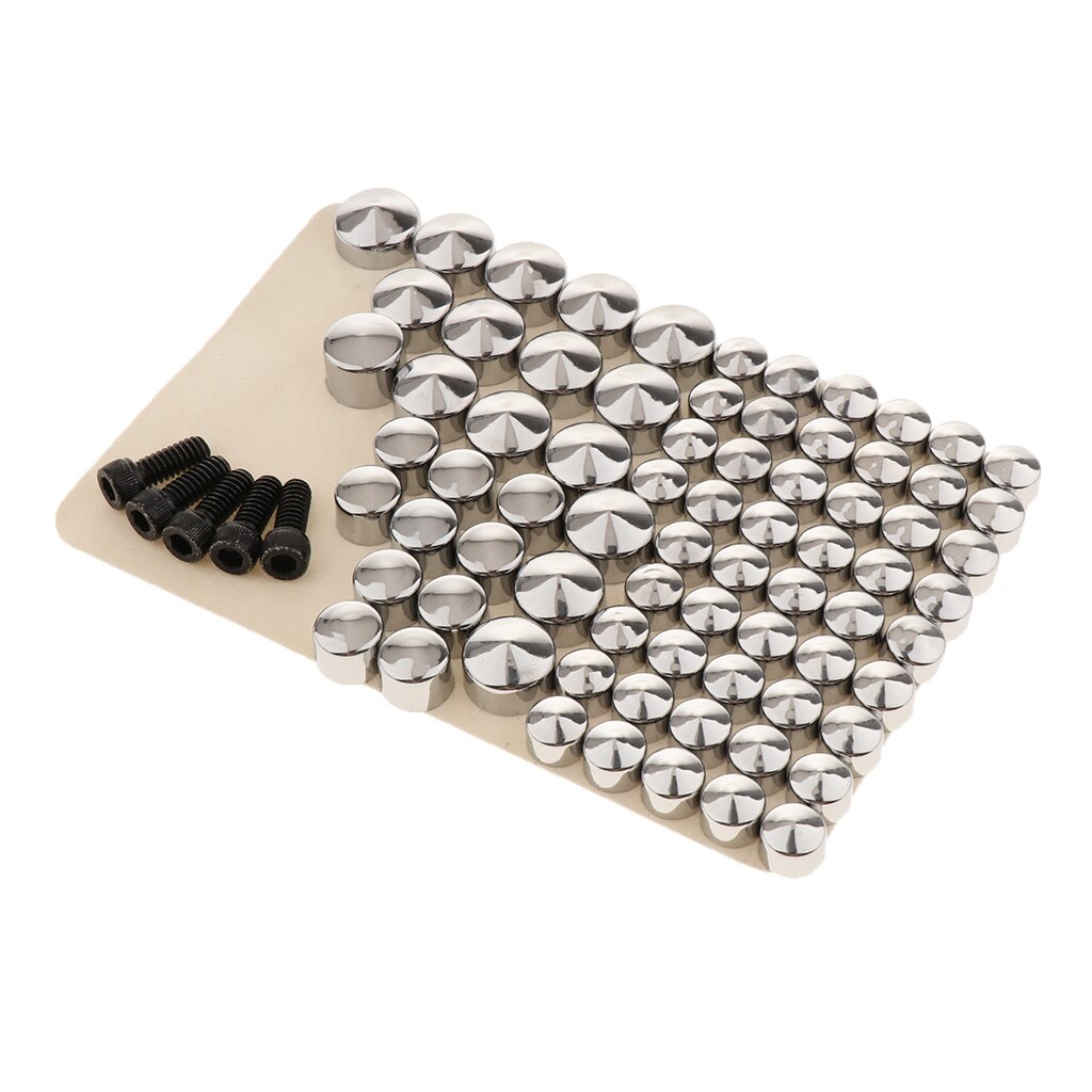 80-Piece CNC Motorcycle Chrome Bolt Topper Cap Nut... – Grandado