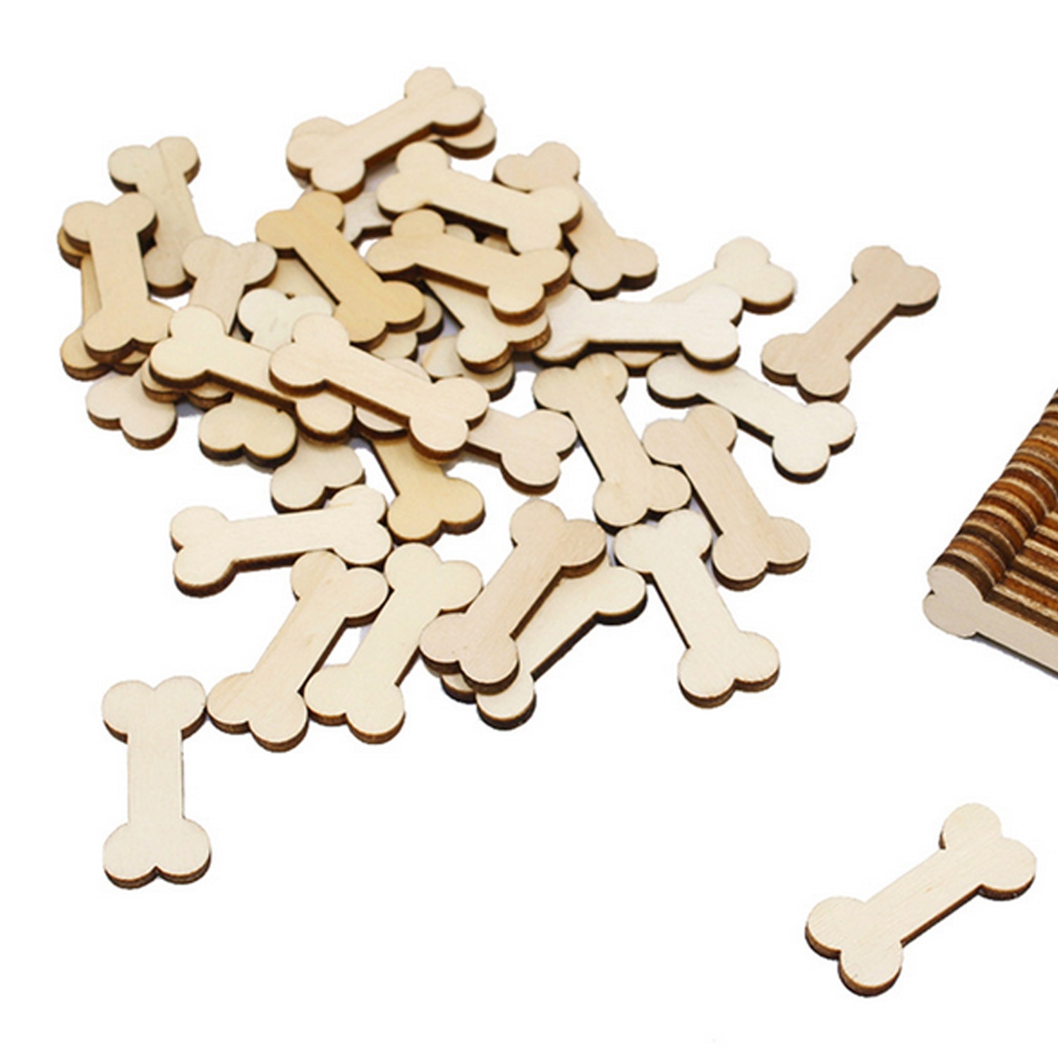 50 STUKS Mode Hond Bot Houten Ornamenten voor DIY ... – Grandado