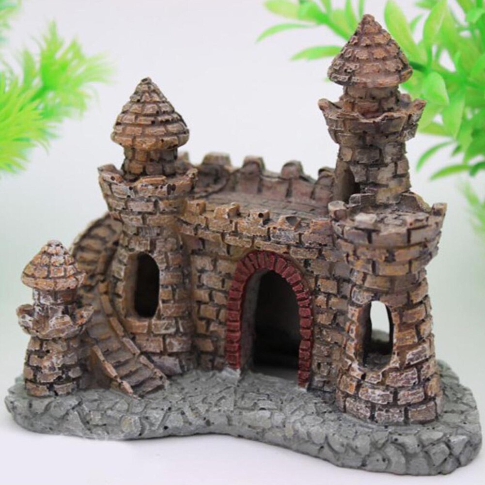 Small Castle Wall Ruins Rustic Aquarium Ornament F... – Grandado