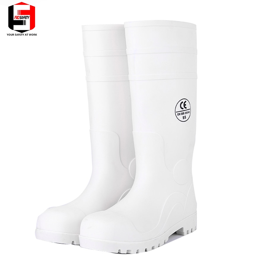 PRO SAFETY Knee High White Rain Boots for Workshop... – Vicedeal
