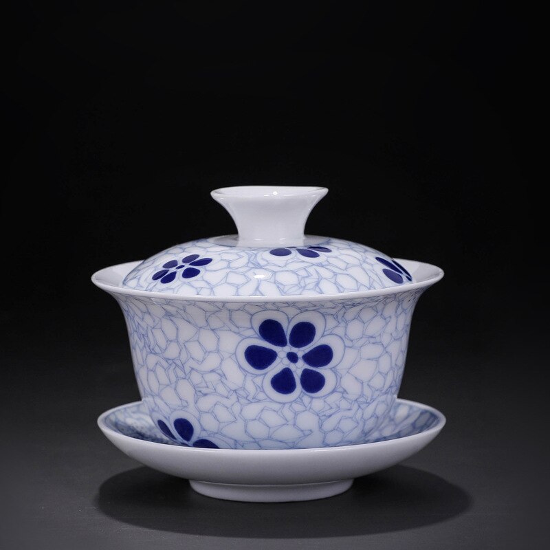 Tazón de té de porcelana china, azul y blanco, Min... – Grandado