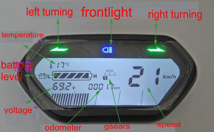 speedometer light/ODO/battery level indicator LCD ... – Vicedeal