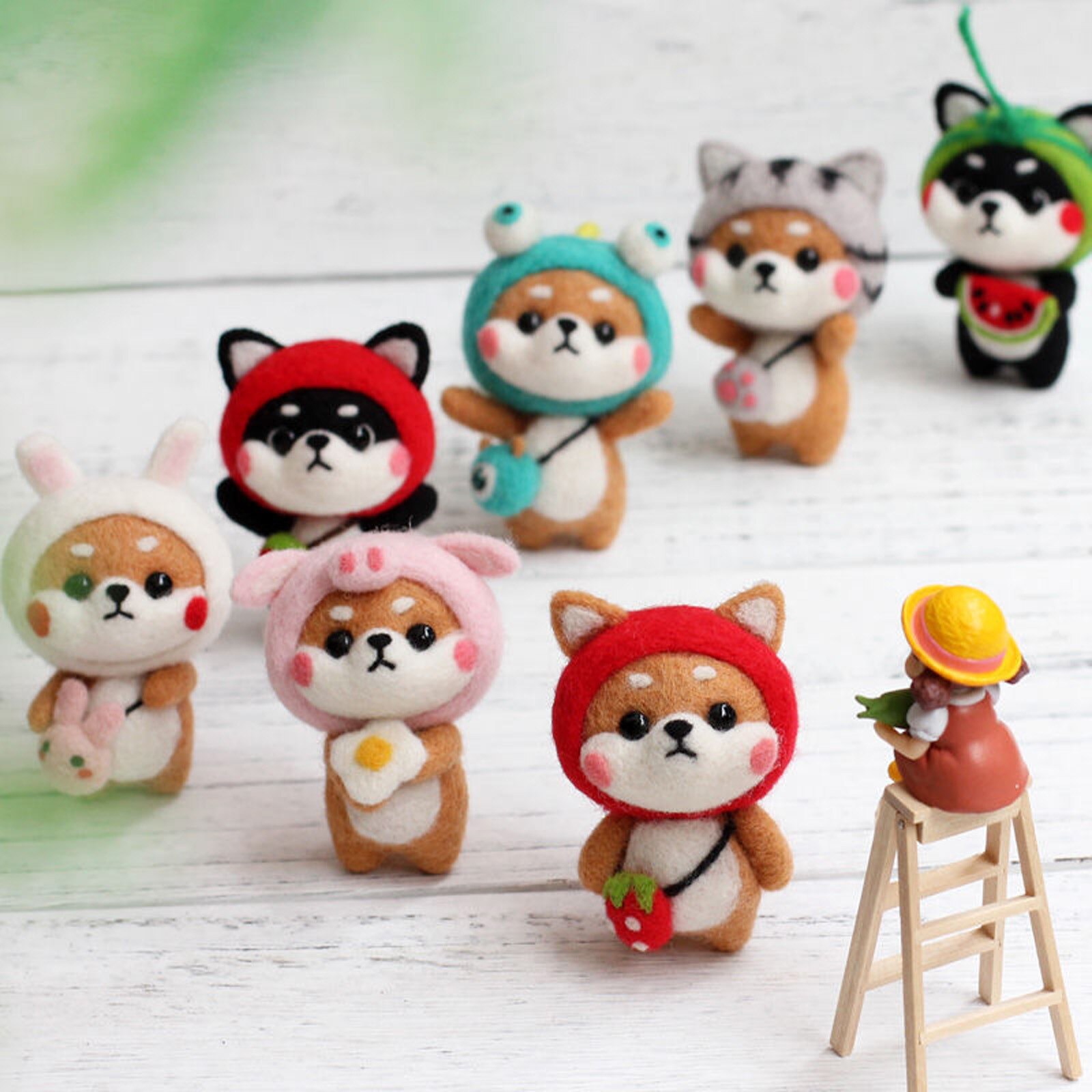 Cute Litter Dog Pattern Handmade Diy Poke Wool Felts Material ...